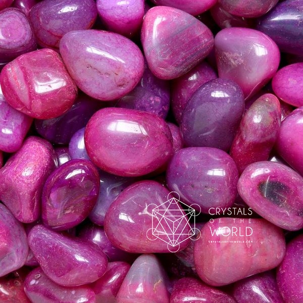 Agate Tumbled Stone Pink - Crystals of the World