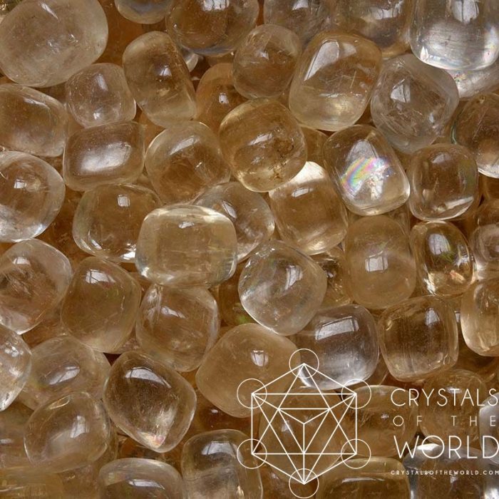 Calcite Tumbled Stone Gold - Crystals of the World