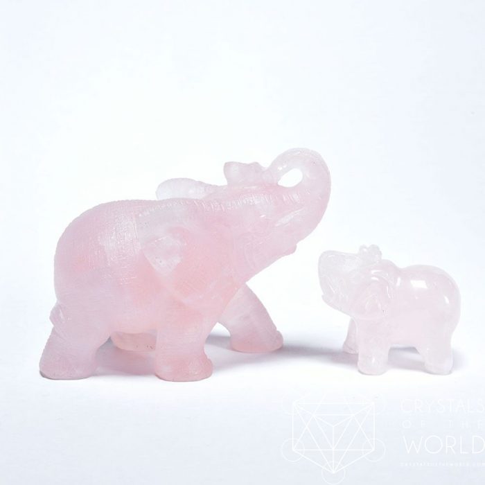 Rose Quartz Animals - Elephant - Crystals of the World